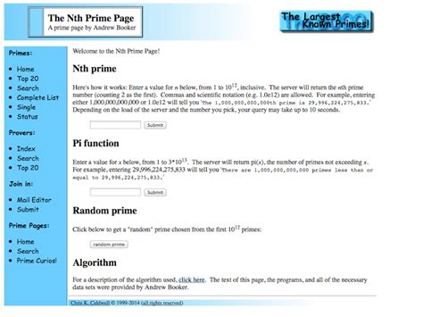 the nth prime page mathslinks