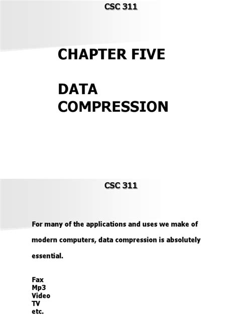 Chapter Five Data Compression Pdf Data Compression Computer Data