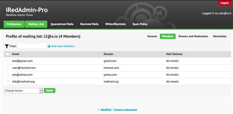 allow mailing list owner to manage lists in iredadmin pro · issue 102