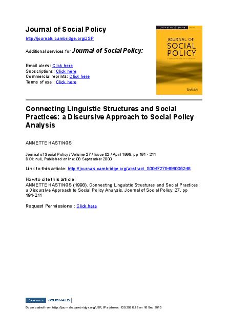 Pdf Discourse And Linguistic Analysis