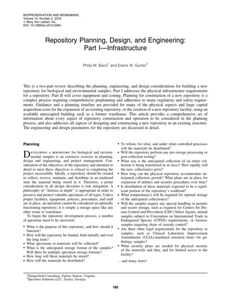Repository Planning Design And Engineering Part I—infrastructure