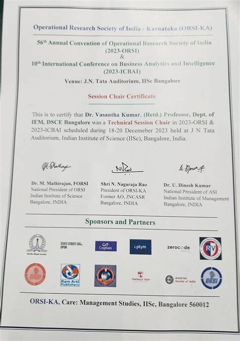 Being An Executive Committee Member And Also A Session Chair It Was My Privilege To Participate