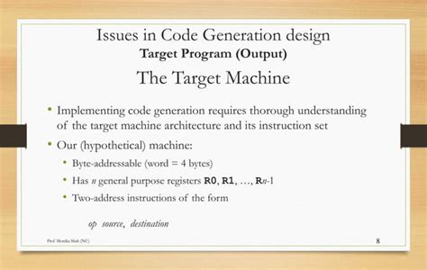 Code Generation Part 1 In Compiler Construction Ppt