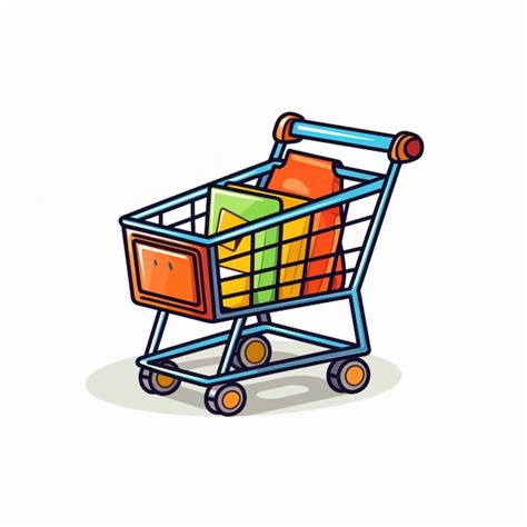 El Vector De Dibujos Animados Del Carrito De Compras Vector Premium