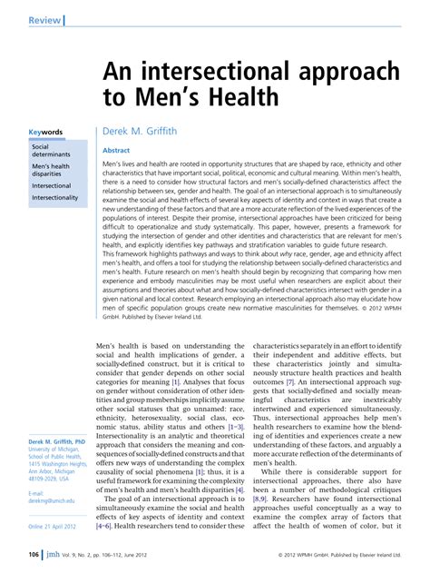 Pdf An Intersectional Approach To Mens Health