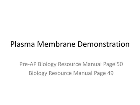 PPT Plasma Membrane Demonstration PowerPoint Presentation Free Download ID 2471896