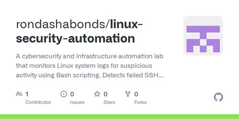 Github Rondashabondslinux Security Automation A Cybersecurity And Infrastructure Automation