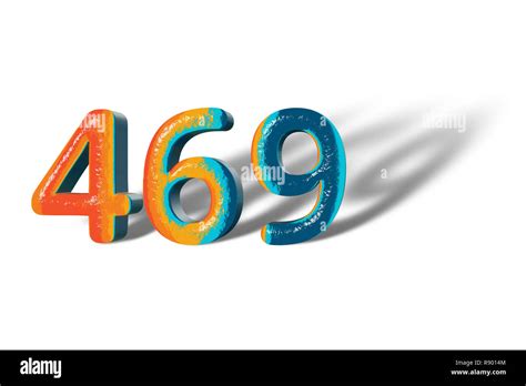 3D Number 469 four hundred sixty nine lively colours Stock Photo - Alamy