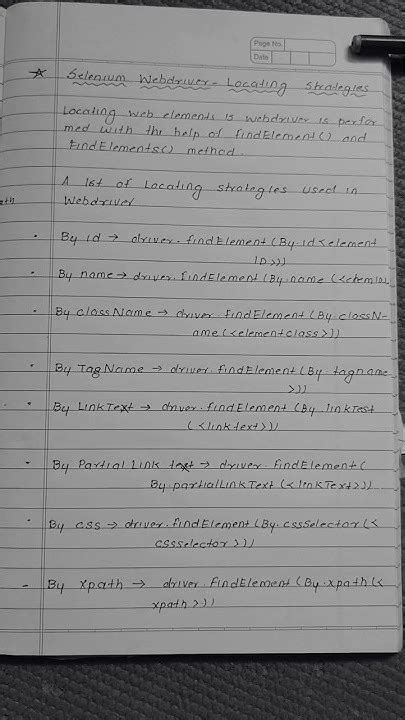 Selenium Webdriver Locating Strategies By Id Nameclasstaglink Textpartial Linktextcss