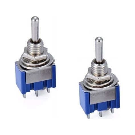 X Mini Toggle Switches Metal Round Tip Flip Pin SPDT Silver Bolt Panel ON ON Walmart
