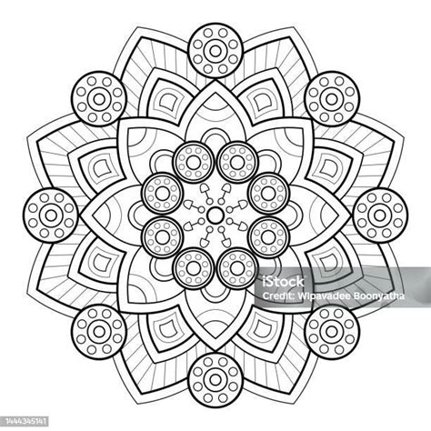 색칠 공부 책을위한 만다라 패턴 만다라 디지털 아트 스텐실 꽃 식물에 대한 스톡 벡터 아트 및 기타 이미지 꽃 식물 낙서 드로잉 디자인 Istock