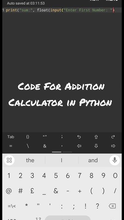 Code For Addition Calculator In Python Youtube