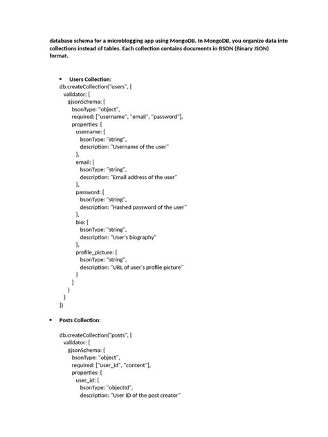 database schema for a microblogging app using mongodb pdf