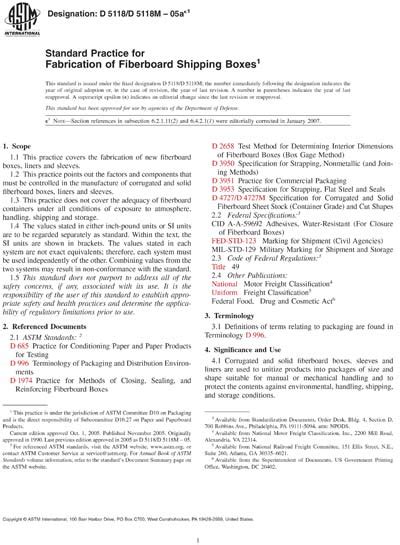 Astm D5118 D5118m 05ae1 Standard Practice For Fabrication Of Fiberboard Shipping Boxes