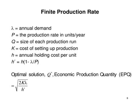Ppt Outline Finite Production Rate Model The Model Cost Curves Characteristics Example