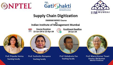 Hello Everyone Iim Mumbais First Swayam Mooc Course On Supply Chain Digitization Commenced
