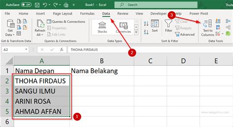 √ Cara Memisahkan Data Di Excel Menjadi Beberapa Kolom Sangu Ilmu