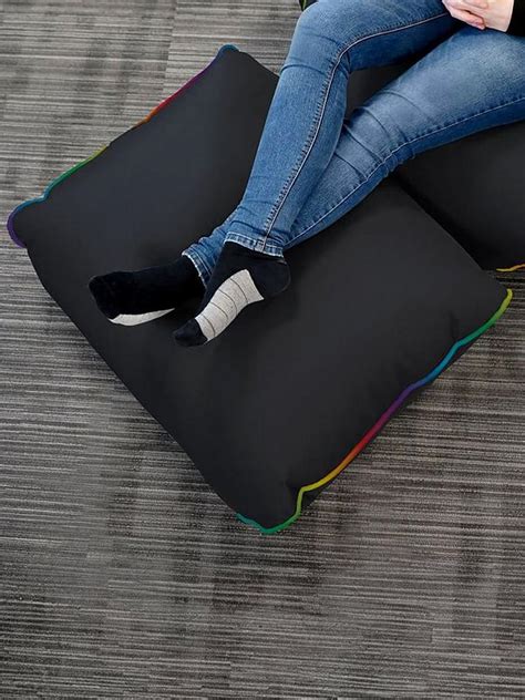 Rucomfy Black Rugame Gamer Bean Bag Footstool Led Very