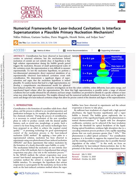 Pdf Numerical Frameworks For Laser Induced Cavitation Is Interface