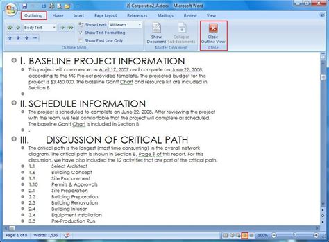 Microsoft Wordview Tab
