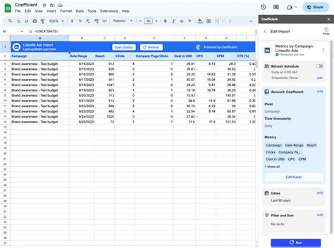 How To Connect LinkedIn Ads To Google Sheets Coefficient