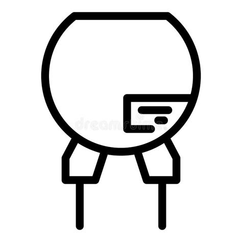Circuit Resistor Icon Outline Style Stock Vector Illustration Of
