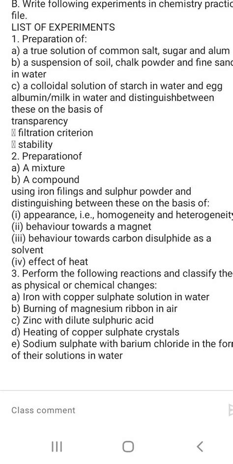 Using Iron Filings And Sulphur Powder And Distinguishing Between These On
