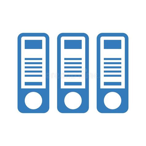 Documents Files Archive Icon Blue Color Stock Vector Illustration