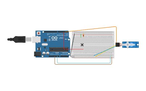 Circuit Design Servomotor Con Boton Tinkercad