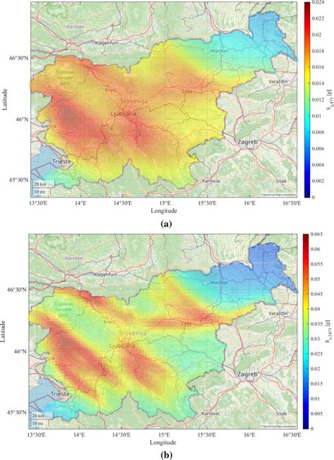 Spectral Acceleration At A Period Of 4 S And A Mean Annual Return Download Scientific Diagram
