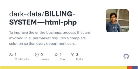 Github Dark Data Billing System Html Php To Improve The Entire Business Process That Are