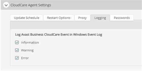 Enabling Event Logging