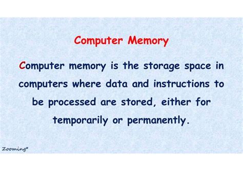 Computer Memory Types Primary Memory Secondary Memory Pdf