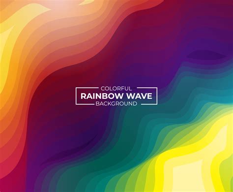 Abstract Colorful Rainbow Wave Background Vector Art Graphics