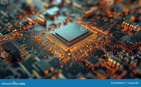 State Of The Art Microchip On Board Stock Image Image Of Microchip Background