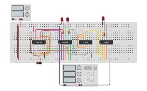 Circuit Design 3 Bit Asynchronous Up Counter Using 7473 Tinkercad