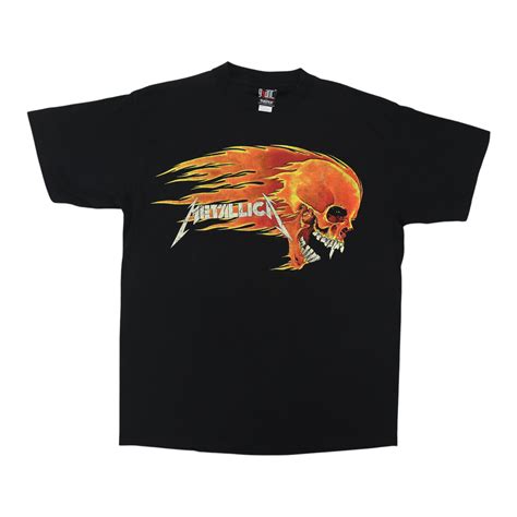 1994 Metallica Flaming Skull Pushead Shirt Authentic Vintage Tee
