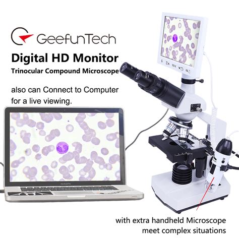 Darkfield Microscope 40x 2500x Led Digital Trinocular Microscope With 3d Stage And Hd Recording