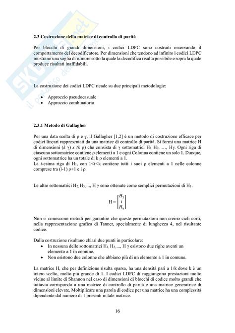 Tesi Algoritmi Di Codifica E Decodifica Per Codici Low Density Parity