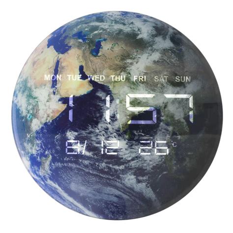 Price Clock Planet Earth Blue 32cm