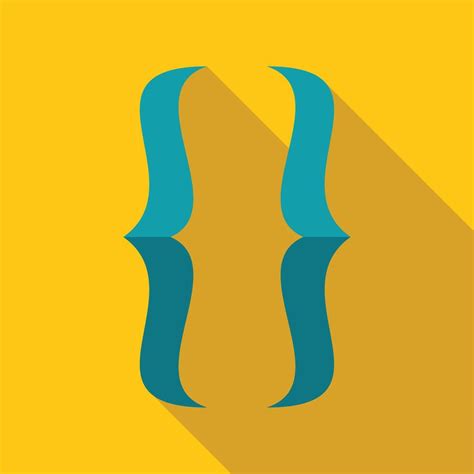 curly brackets symbol representing coding and programming on yellow