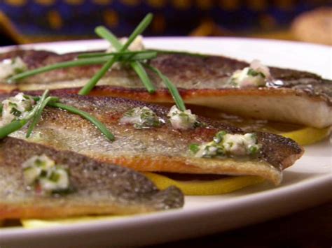 Sauteed Trout With Lemon Chive Butter Recipe Claire Robinson Food Network