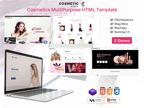 multipurpose html template for cosmetics shopping cart website