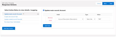 Step 5 Callout Template Response Actions