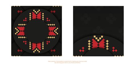 텍스트 및 빈티지 패턴에 대한 공간이있는 템플릿을 초대합니다 슬로베니아 패턴이 있는 검은색 엽서의 벡터 디자인 0명에 대한 스톡 벡터 아트 및 기타 이미지 Istock