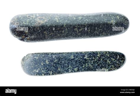 Set Of Tholeite Tholeiitic Basalt Stone Cutout On White Background