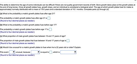 Solved The Ability To Determine The Age Of Some Individuals
