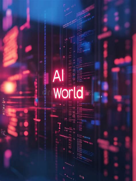 Minimalist Digital Interface Showcasing Ai World Technology In Vibrant Colors During Nighttime