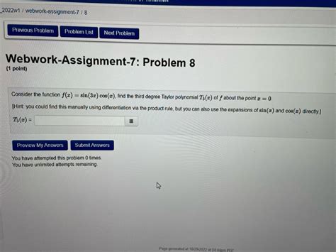 answered 2022w1 webwork assignment 7 8… bartleby