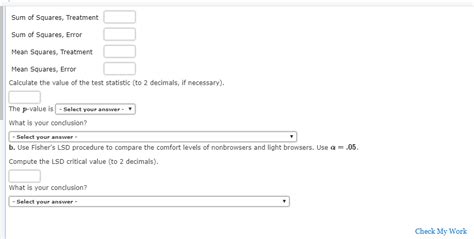 Solved Sum Of Squares Treatment Sum Of Squares Error